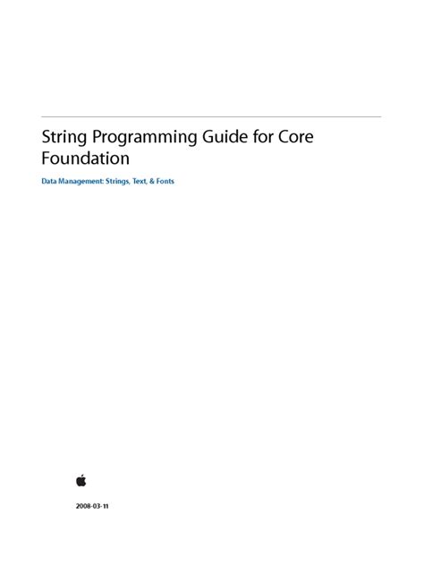String Programming Guide For Core Foundation Pdf String Computer