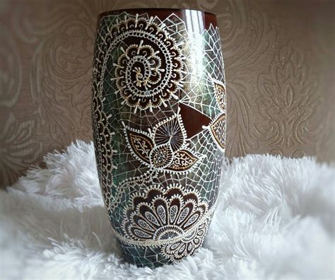 Роспись вазы.Точечная роспись.Роспись вазы "Мехенди". | Home decor ...