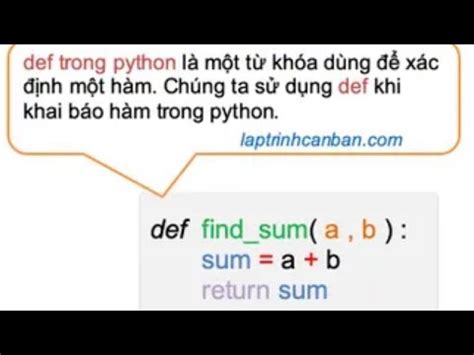 C Ch Vi T V S D Ng H M Trong Python T A T I Z Youtube