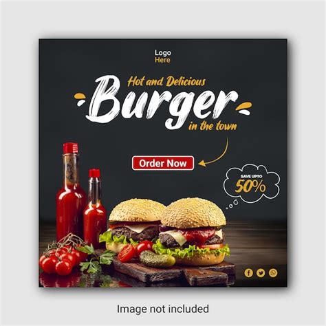 Premium Psd Burger Social Media Psd Template