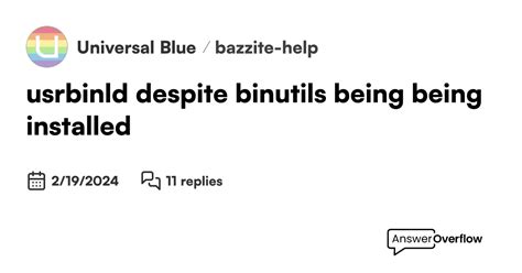 usr bin ld despite binutils being being installed universal blue