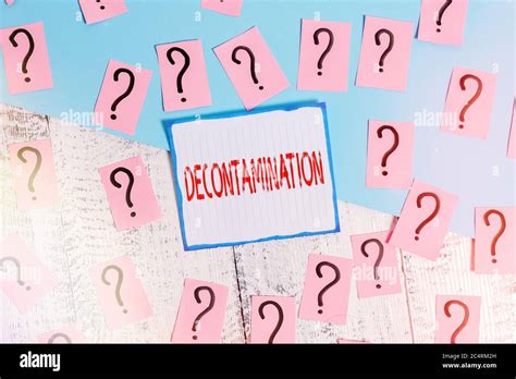 Writing Note Showing Decontamination Business Concept For Neutralizing Every Presence Of