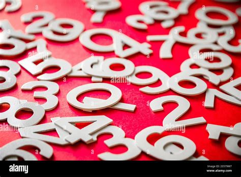 Mathematics Background Made With Solid Numbers On A Board Isolated On Red Mathematics