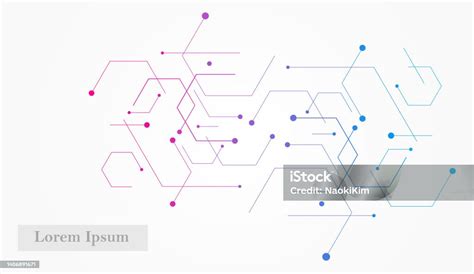 抽象的な青いピンクの六角形ネットワークまたは電気画像幾何学的背景科学技術医療概念 背景のベクターアート素材や画像を多数ご用意 背景