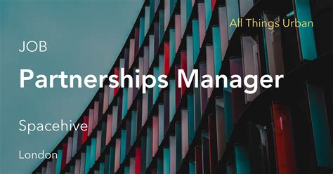 All Things Urban Partnerships Manager At Spacehive
