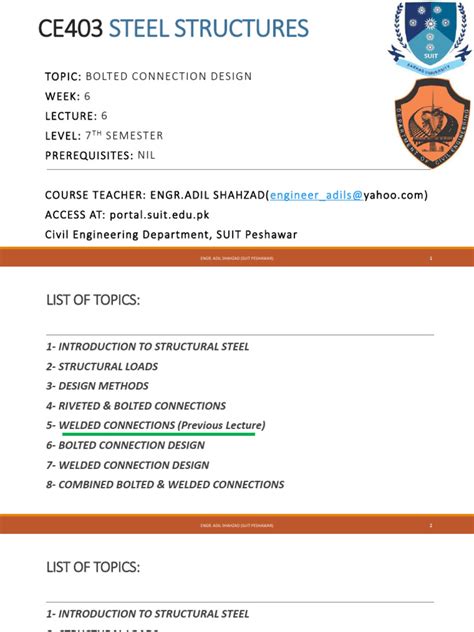 lecture 6 bolted connection design pdf