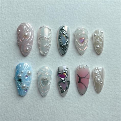 Press On Nails Nail Design Art On Instagram Custom Set Iridescent