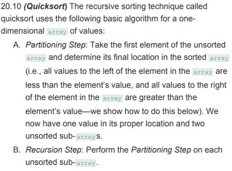 Solved 010 Quicksort The Recursive Sorting Technique