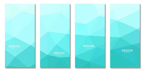 Abstract Brochures Geometric Aqua Green Gradient With Triangles Pattern Modern Background For