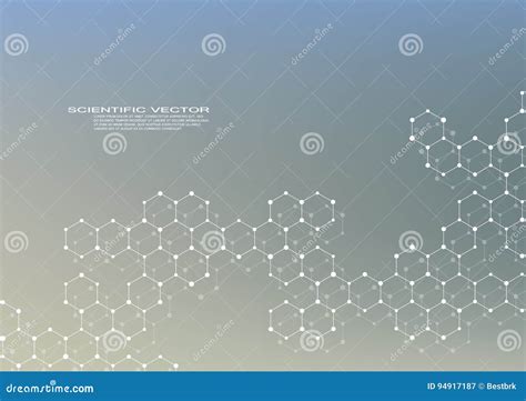 Hexagonal Structure Molecule Dna Of Neurons System Genetic And
