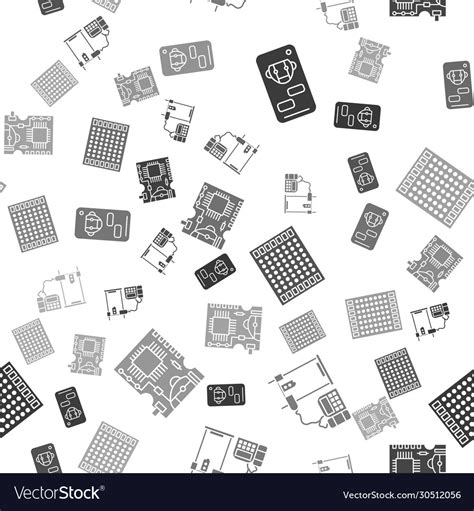 Set D Printer Printed Circuit Board Pcb Vector Image