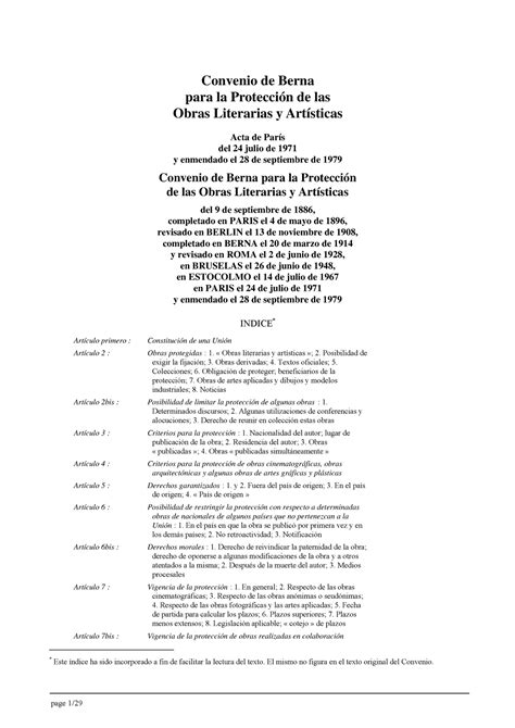 Convenio de Berna para la Protección de las Obras Literarias y