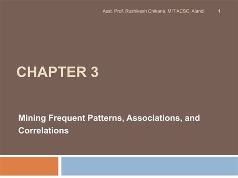 Mining Frequent Patterns Associations Andpptx