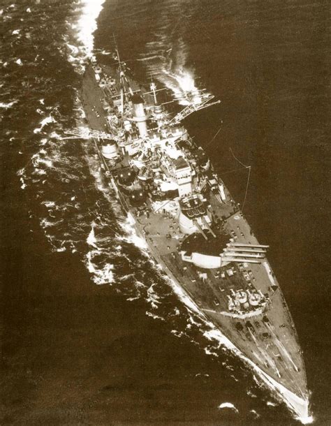 The Battleship Hms Anson In A Turn To Port As She Recovers One Of Her