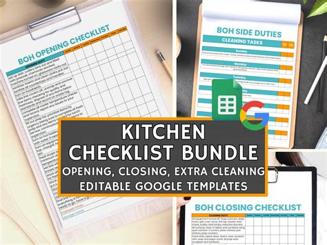 Kitchen Checklist Bundle Editable Templates For Professional Kitchens
