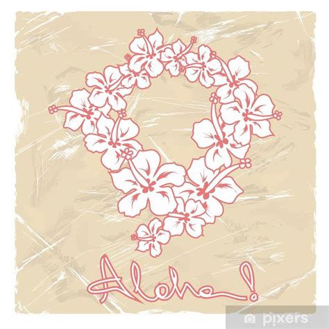Wall Mural Illustration Of Hawaiian Flower Garland Pixersuk