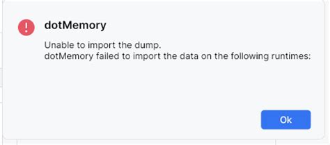 Linux Unable To Import Memory Dump Failed To Import The Data On The Following Runtimes NET