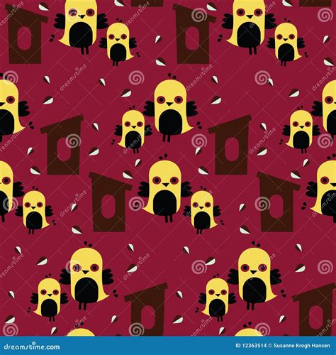Seamless Tiled Pattern Of Birds Vector Illustration