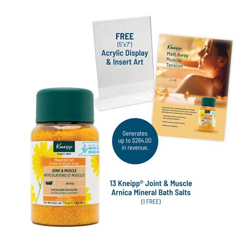Kneipp Joint And Muscle Arnica Mineral Bath Salt Retailer Success Kit