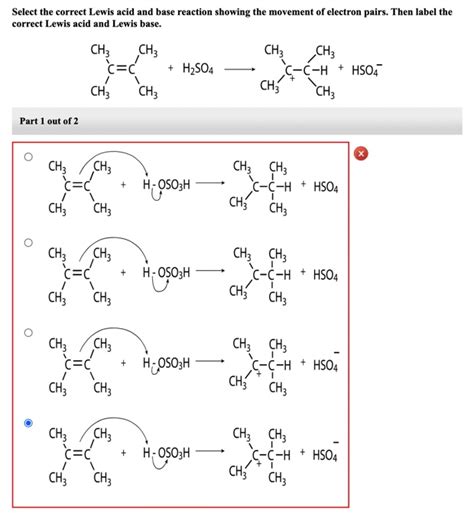 Solved Select the correct Lewis acid and base reaction | Chegg.com