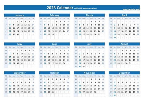 2023 Calendar Printable With Week Numbers 2025 Calendar Printable