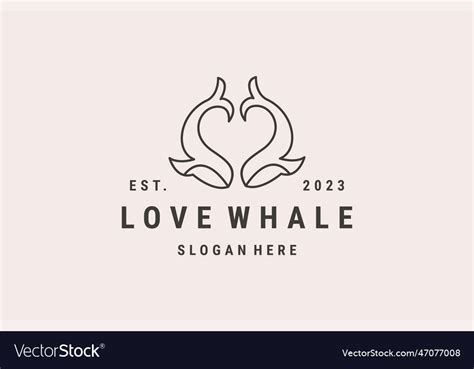 Love Whale Royalty Free Vector Image Vectorstock