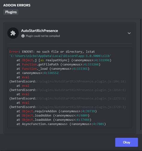 Plugin Error · Issue 165 · Mega Mewthreebetterdiscordplugins · Github
