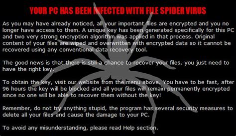 File Spider Ransomware Removal Decrypt Spider Virus Files Myspybot