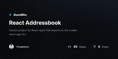 React Addressbook Stackblitz