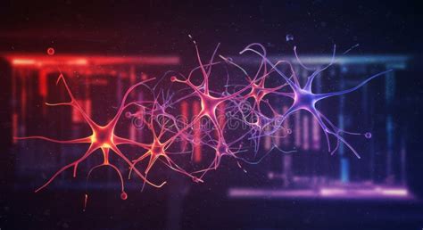 Futuristic Neural Network With Glowing AI Powered Interconnected