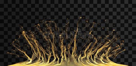 Array With Dynamic Emitted Particles Water Splash Imitation Abstract Background Stock