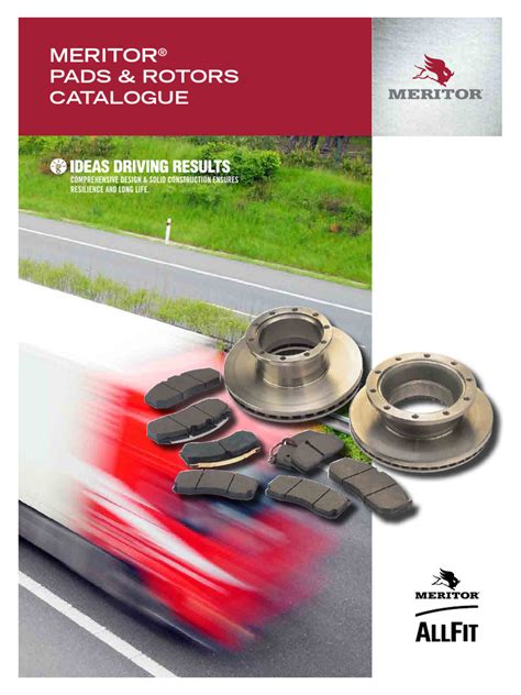 Meritor Brake Pads And Rotors Catalogue Pdf Brake Vehicle Technology