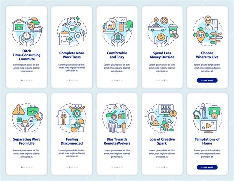 Premium Vector Drawbacks And Pros Of Remote Working Onboarding Mobile