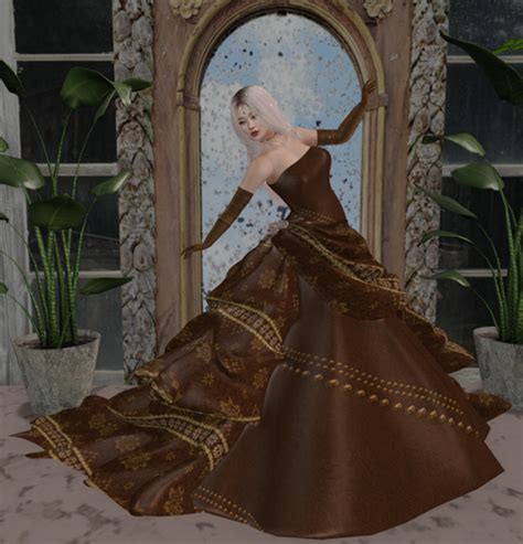 Second Life Marketplace Brown And Gold Gown Maitreya