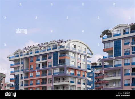 Residential Area Of The City With Tall Apartment Buildings City Real