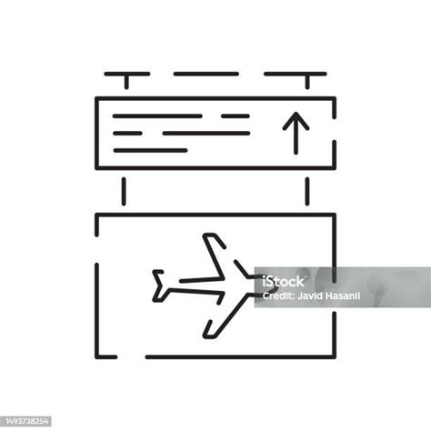 공항 노선 아이콘입니다 공항 건물 비행기가 착륙 또는 비행 중입니다 벡터 선 아이콘입니다 여름 여행 또는 교통 수단 0명에 대한