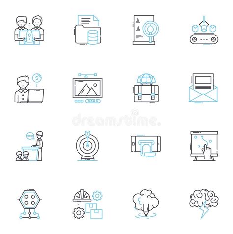 Brand Strategy Linear Icons Set Positioning Differentiation