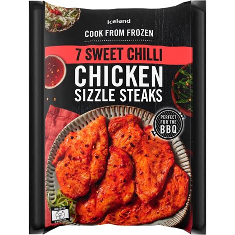 Iceland 7 Sweet Chilli Chicken Sizzle Steaks 450g Chicken Iceland Foods