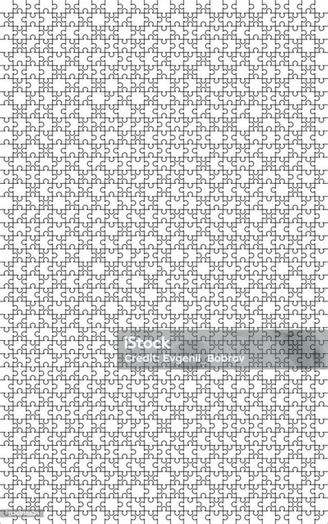 1000 흰색 퍼즐 조각 25x40 수직 사각형 모양으로 배열 지 그 소 퍼즐 템플릿 인쇄 준비 흰색에 대 한 절단 지침 0명에 대한 스톡 벡터 아트 및 기타 이미지