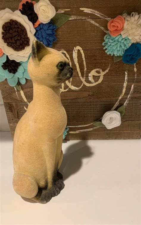 Siamese Cat Figurine Vintage Siamese Cat Decor Etsy