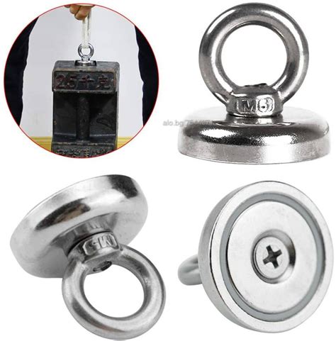 36mm 50кг Магнит за магнитен риболов, с кука (халка) Magnet fishing ...