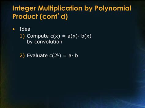 Ppt The Fast Fourier Transform And Applications To Multiplication