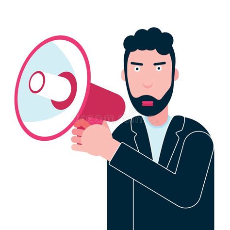The Man With A Loud Hailer Stock Vector Illustration Of Hole 30291950