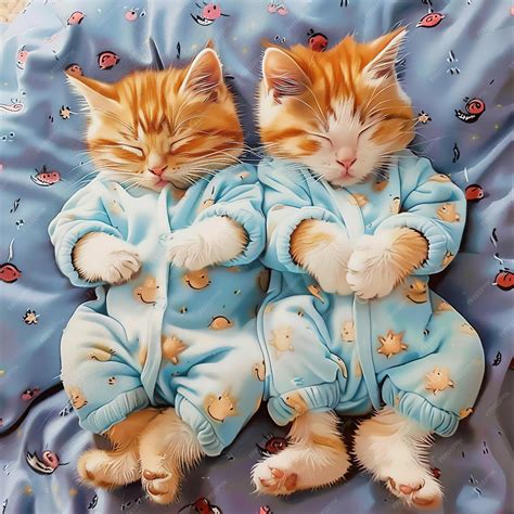 Premium Photo Two Cats Wearing Pajamas That Say The Name Of The Cat