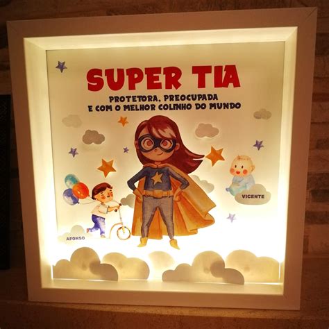 Quadro Super Mãe Madrinha Tia Avó Chapéu de Papel