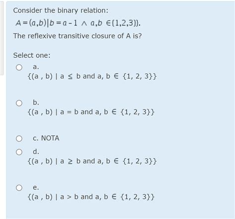 Solved Consider The Binary