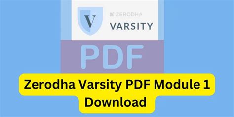 Zerodha Varsity Pdf Module 1 Download 2024