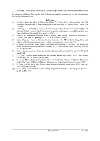 Basics Of Kalman Filter And Position Estimation Of Front Wheel