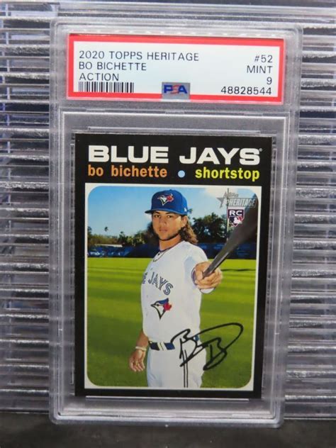 Bo Bichette 2020 Topps Heritage 52 Photo Variation Action Psa 9