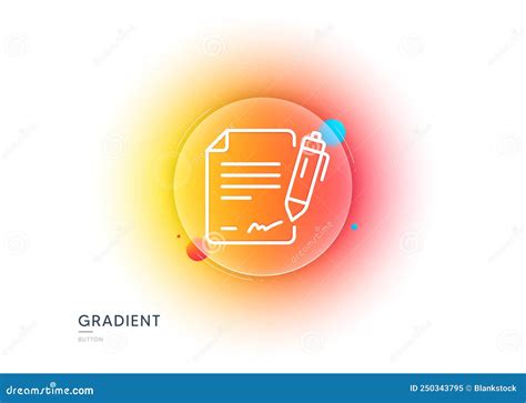 Signing Document Line Icon Contract Signature Sign Agreement File